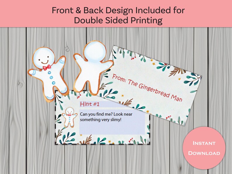 Customizable Holiday Gingerbread Man Scavenger Hunt Printable | 12 Clue ...