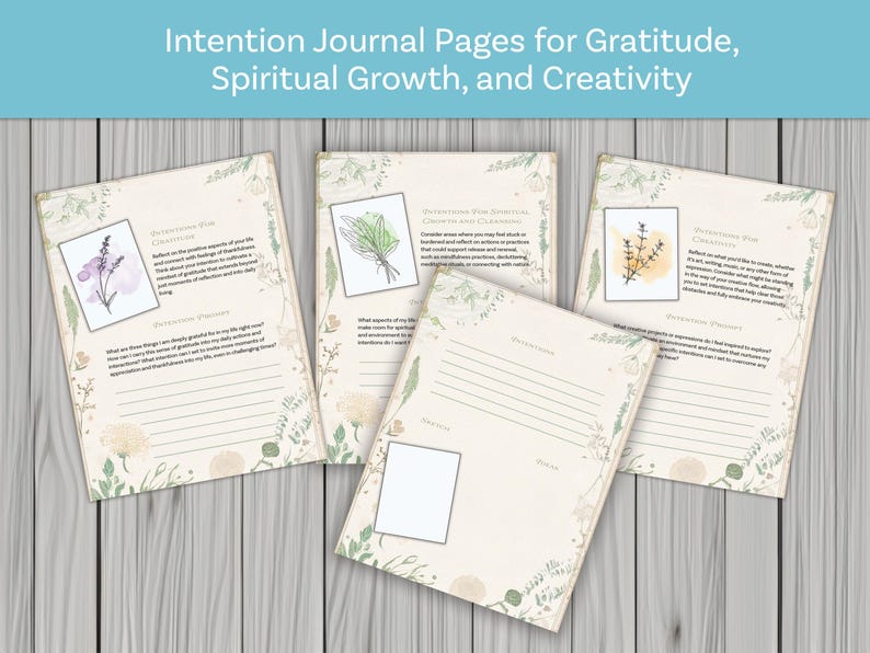 Botanical Printable Journal With Intention Setting Prompts for ...