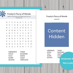 Winter Word Search Bundle: Family Fun & Vocabulary Challenge Puzzles - Etsy