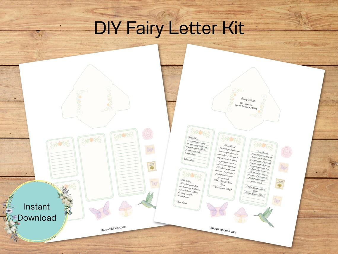 DIY Fairy Letter Kit Printable: Editable PDF & Canva Template - Etsy