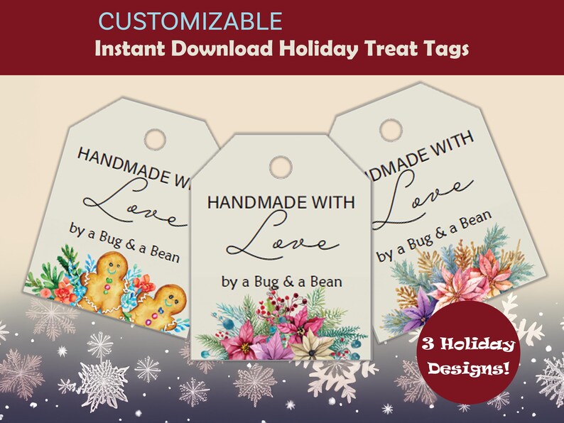 Editable Winter Gift Tags: Printable Holiday Designs (PDF) - Etsy