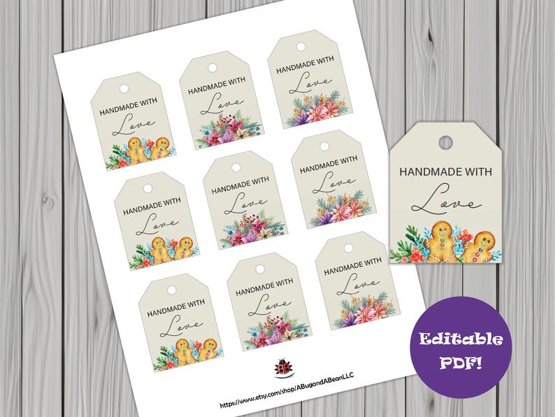 Editable Winter Gift Tags: Printable Holiday Designs (PDF) - Etsy