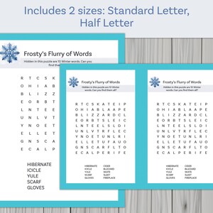 Winter Word Search Bundle: Family Fun & Vocabulary Challenge Puzzles - Etsy