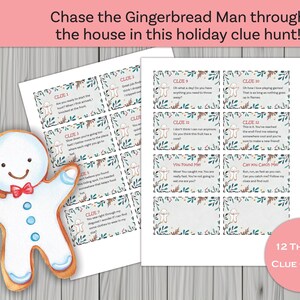 Customizable Holiday Gingerbread Man Scavenger Hunt Printable | 12 Clue ...