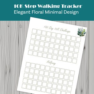 Printable Fitness Tracker, Walk 10K Steps Daily Tracker for 100 Days ...