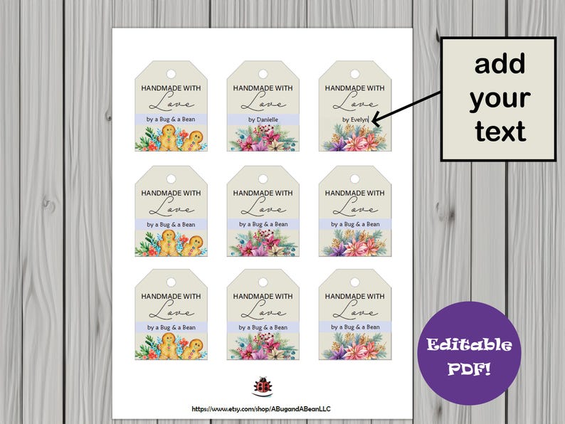 Editable Winter Gift Tags: Printable Holiday Designs (PDF) - Etsy