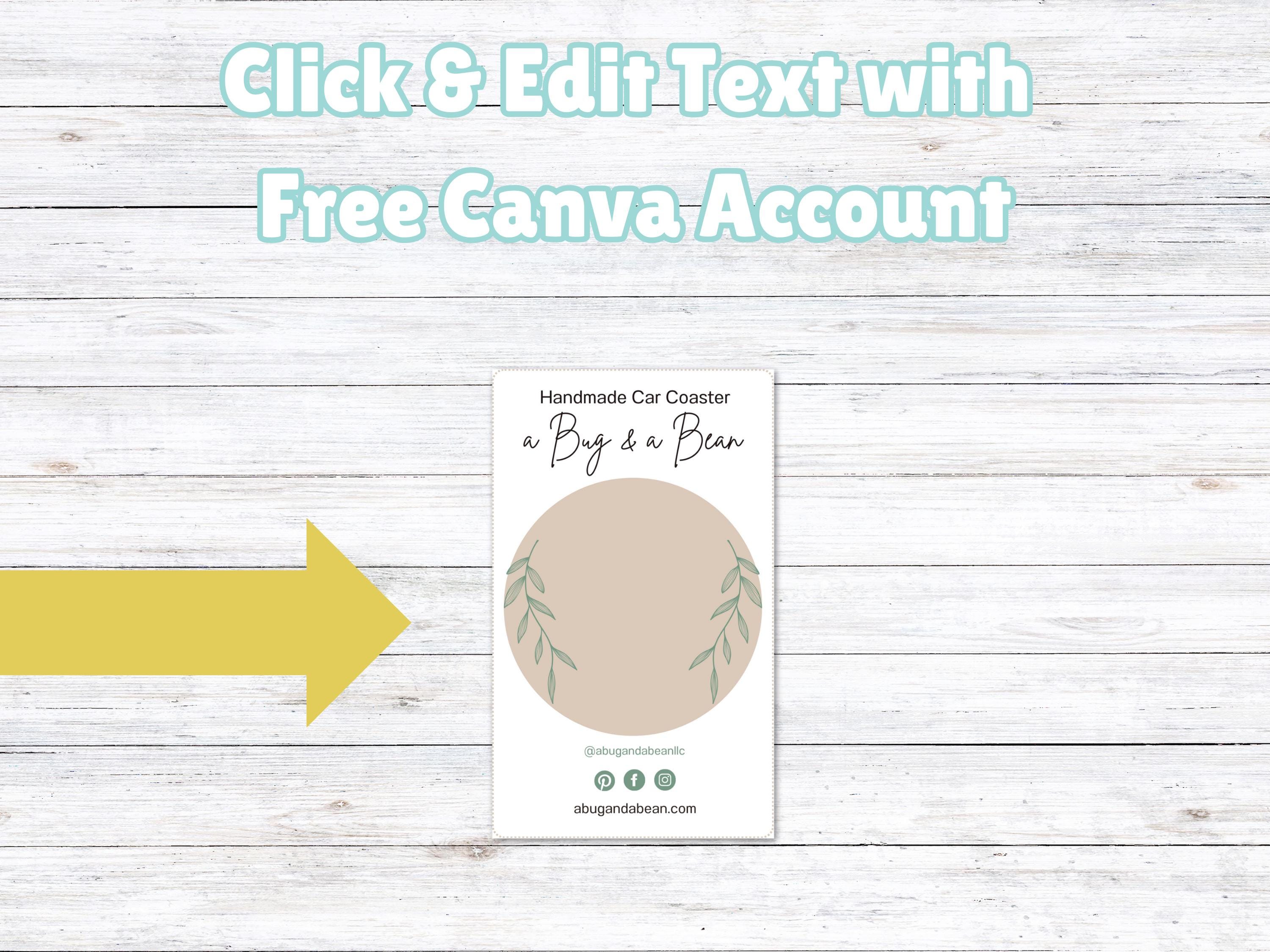 Editable Car Coaster Canva Template, Double Coaster Packaging Display ...