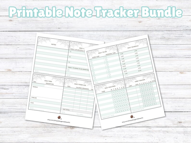 Printable Notepad Tracker Bundle, Habit Tracker, Daily Schedule, Daily ...