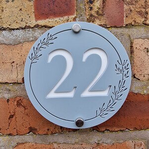 Modern Round Door Number Sign, House Number Plaque - Etsy