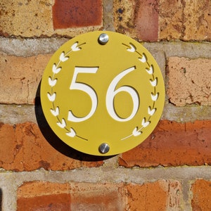 Modern Round Door Number Sign, House Number Plaque - Etsy