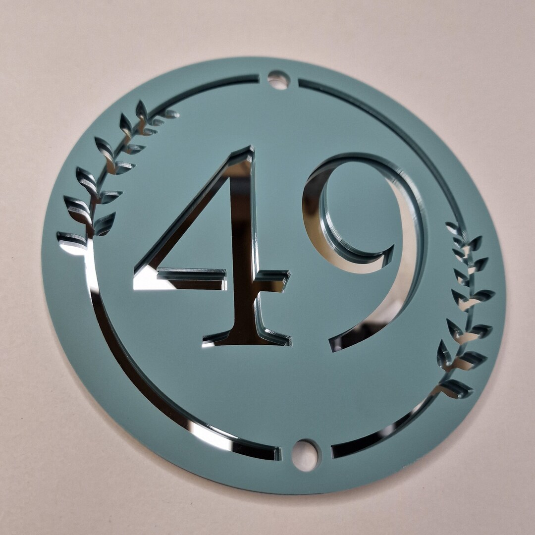 Modern Round Door Number Sign, House Number Plaque - Etsy UK