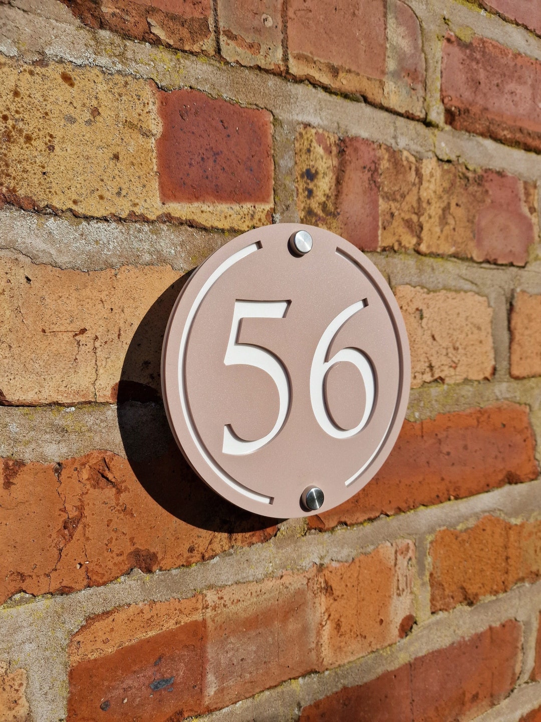 Modern Round Door Number Sign, House Number Plaque - Etsy