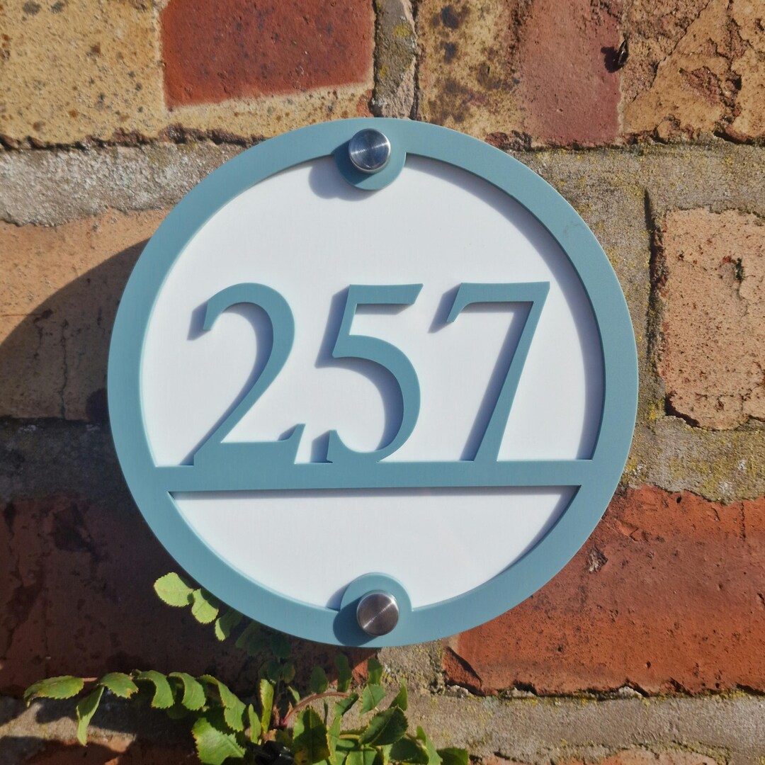 Modern Round Door Number Sign, House Number Plaque - Etsy