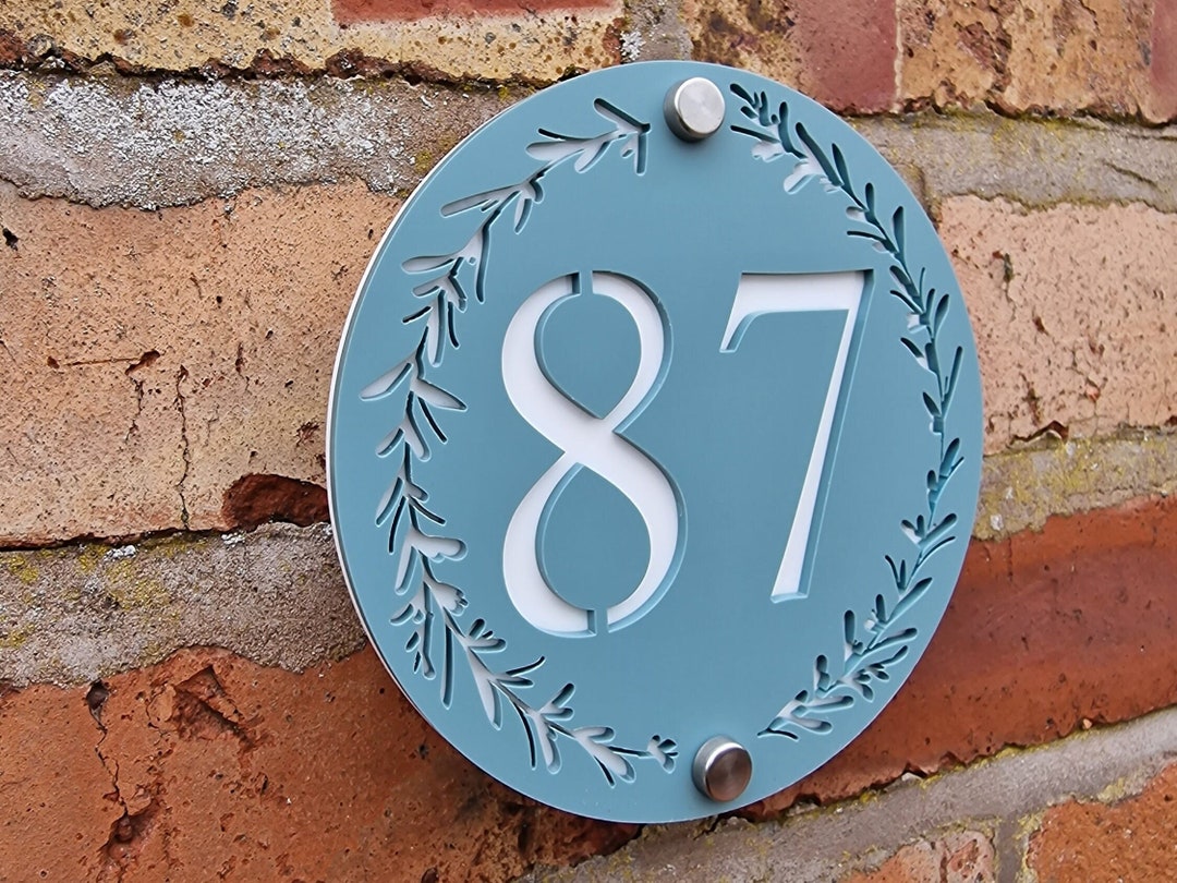 Modern Round Door Number Sign, House Number Plaque - Etsy