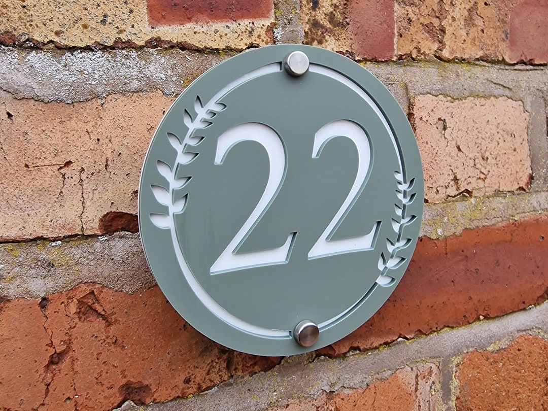 Modern Round Door Number Sign, House Number Plaque - Etsy