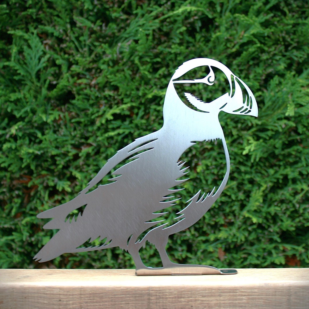 Metal Puffin Garden Decoration Stainless Steel Bird Coastal Garden ...