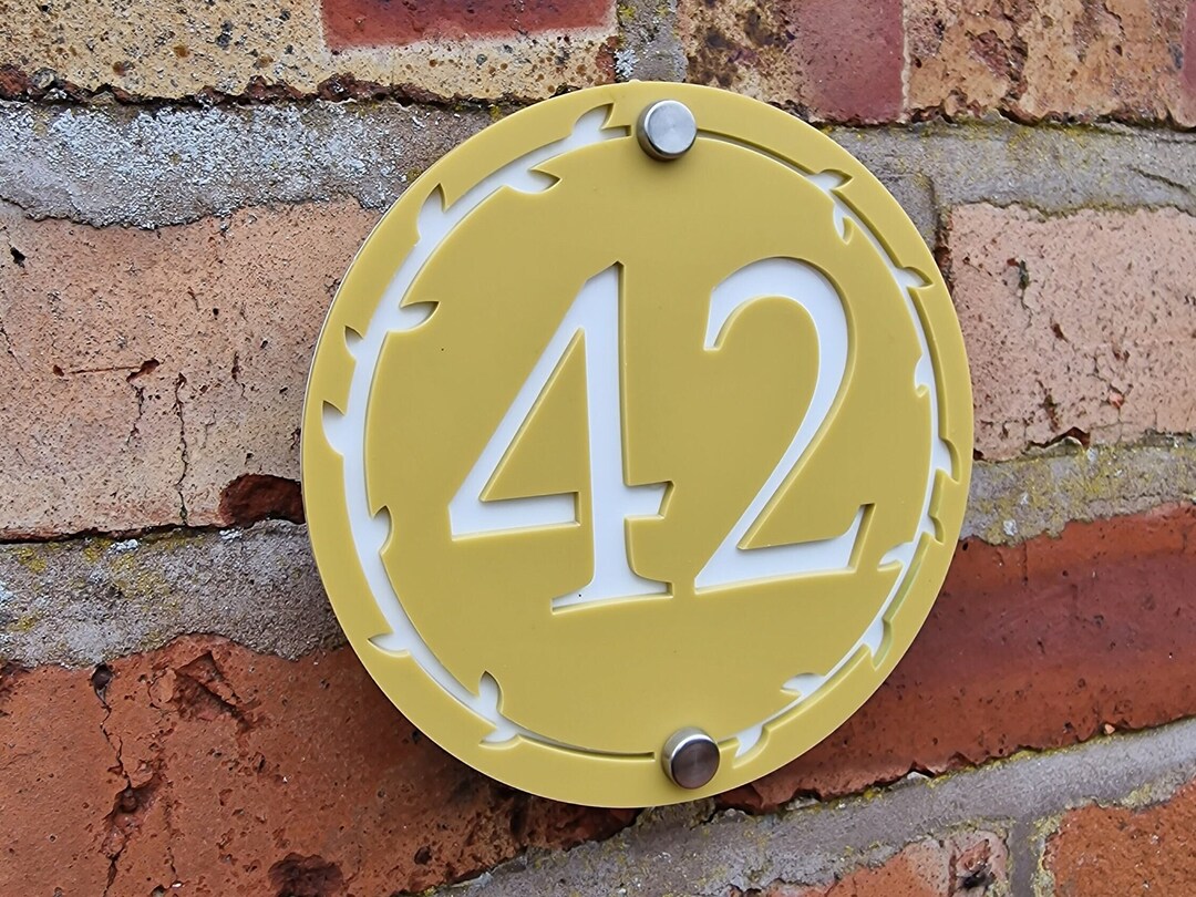 Modern Round Door Number Sign, House Number Plaque - Etsy