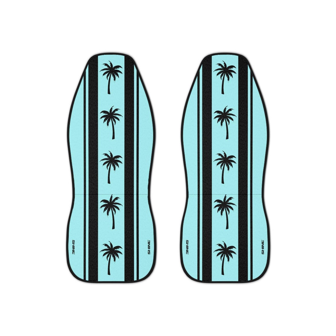 Light Teal and Black Tropical Palm Tree Auto Seat Covers - Etsy