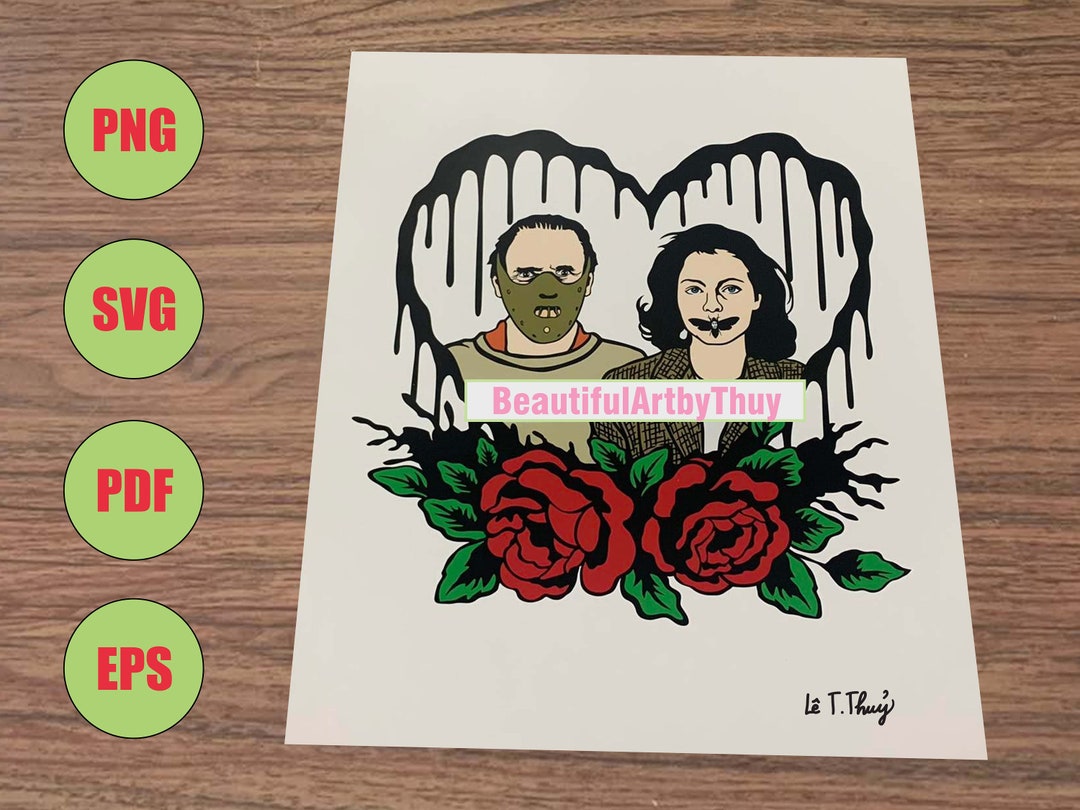 Hannibal and Clarice Layered SVG, the Silence of the Lambs PNG, Gothic ...