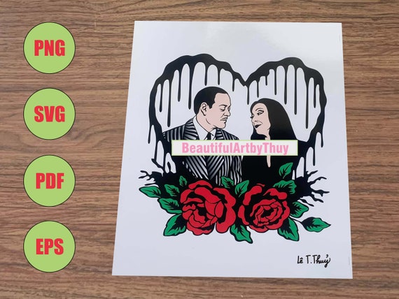 Morticia and Gomez Addams Layered SVG the Addams Family PNG - Etsy