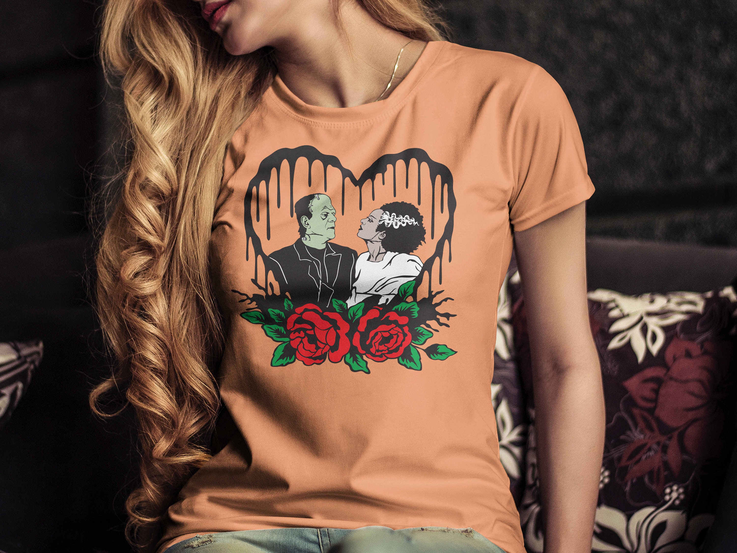 Frankenstein and Bride Layered SVG, Gothic Couple PNG for Sublimation ...