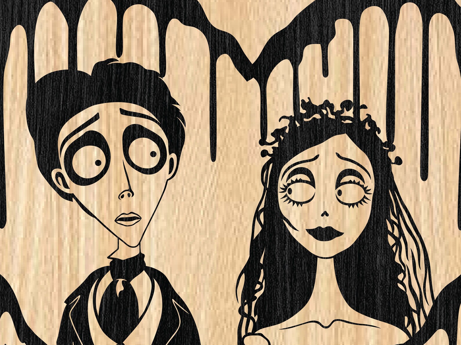 Victor and Emily SVG Corpse Bride SVG Gothic Wedding Panel - Etsy