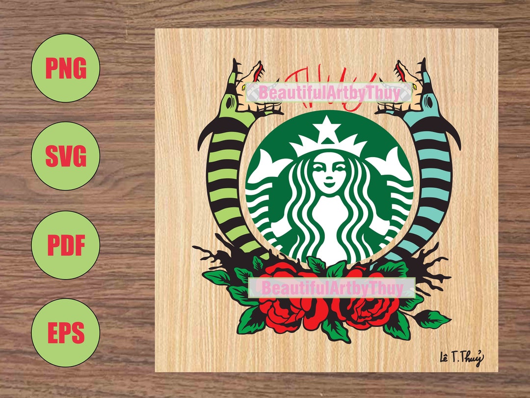 Sandworm Starbucks Inspired Layer SVG, Sand Worm With Roses, Starbucks ...