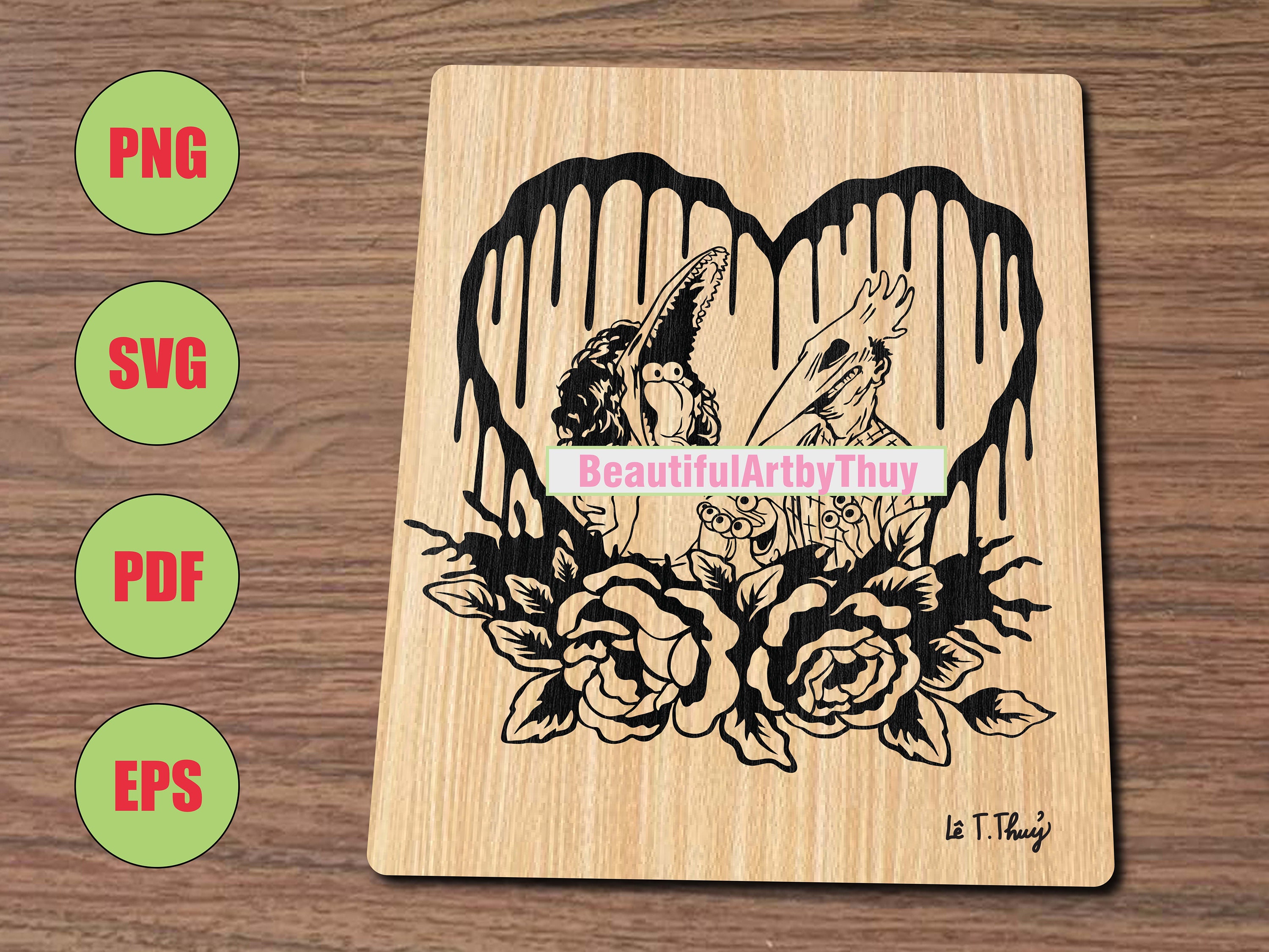 Sand Worm Couple SVG Gothic Wedding Panel Horror Comedy Art - Etsy
