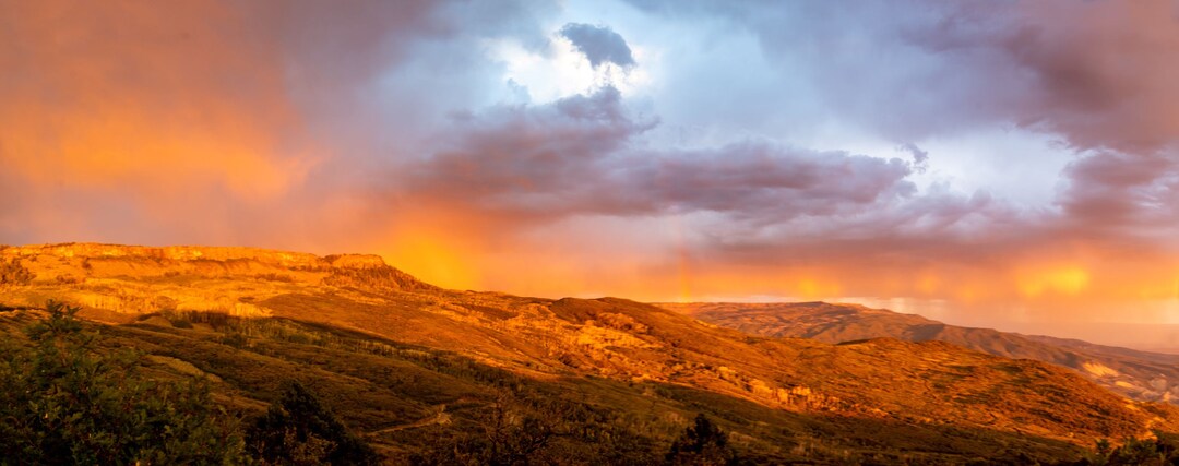 Sunset Rainbow Over Mountain Butte Photo Print - Etsy