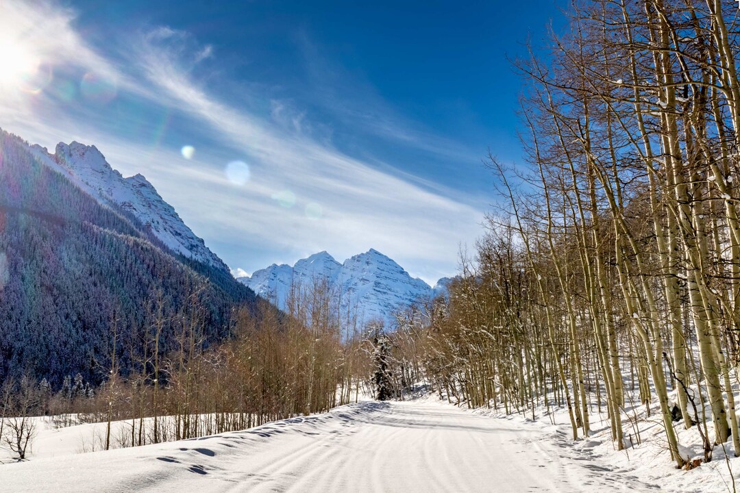 Maroon Bells Winter Canvas Print | Aspen Colorado Mountain Range - Etsy