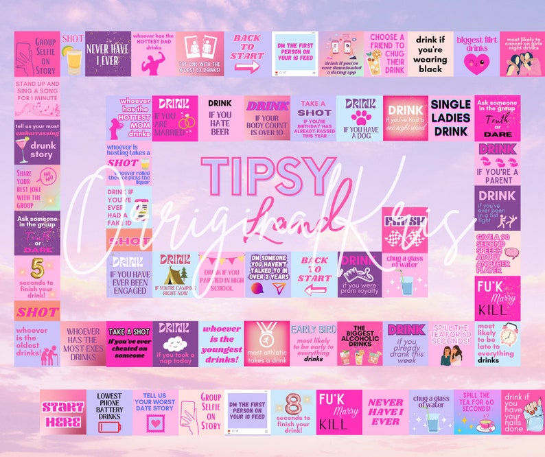Tipsy Land Printable Board Game - Etsy