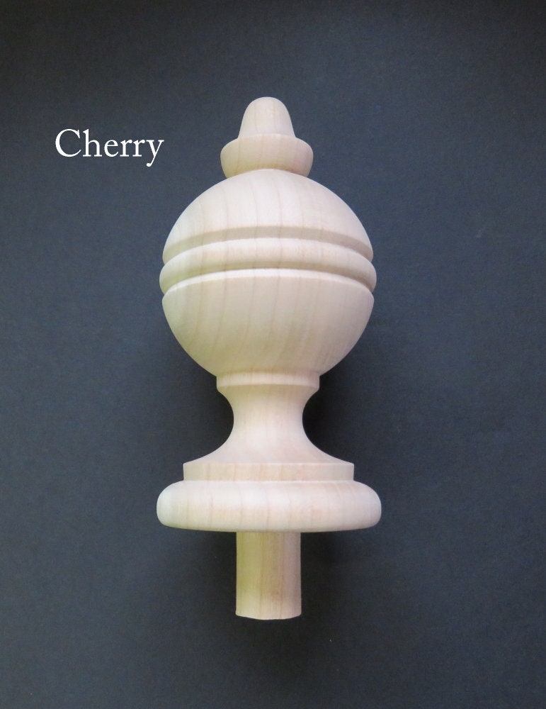 Wood Finial. Bedpost or Furniture Replacement 5 3/8 H X 2 5/8 W X 2 1/4 ...