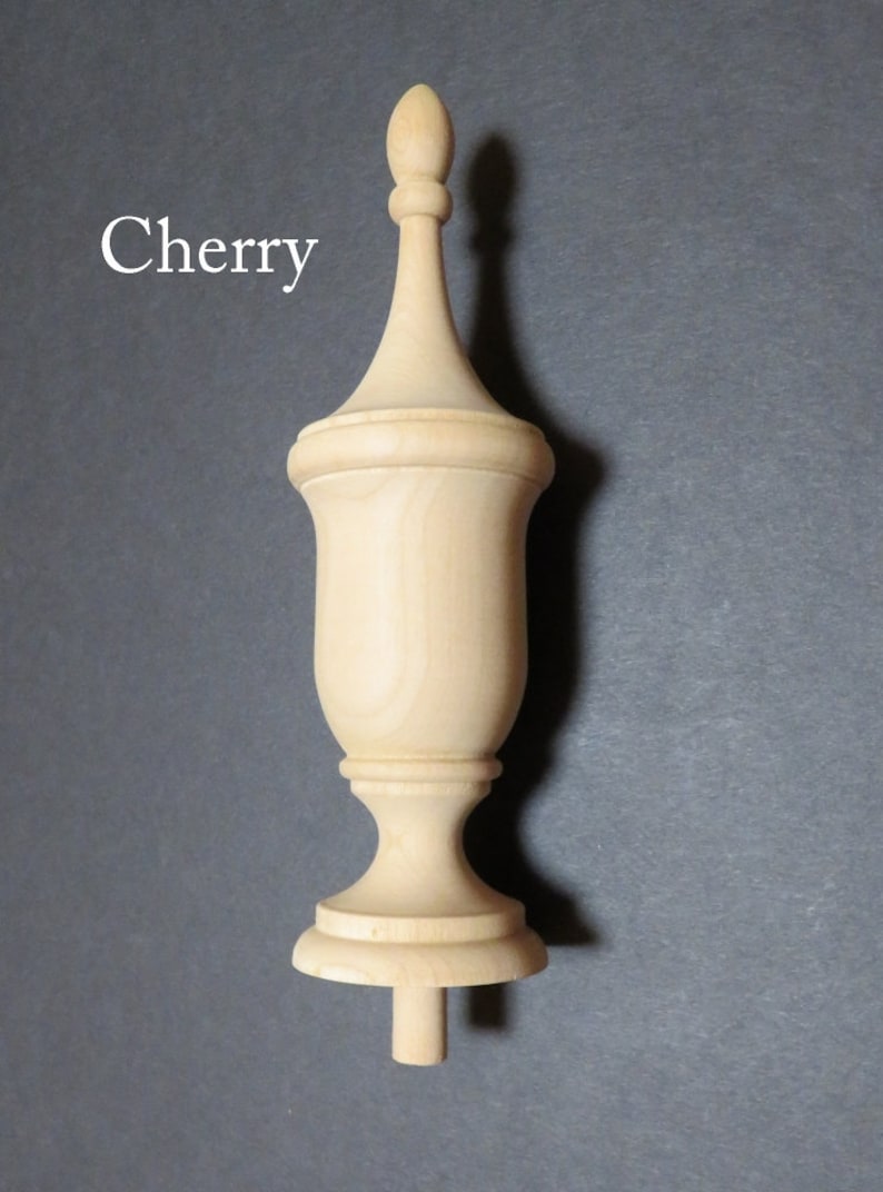 Wood Bedpost Finial 6 1/4 H X 2 W X 1 3/4 BASE. Choice: Red Oak, Hard ...