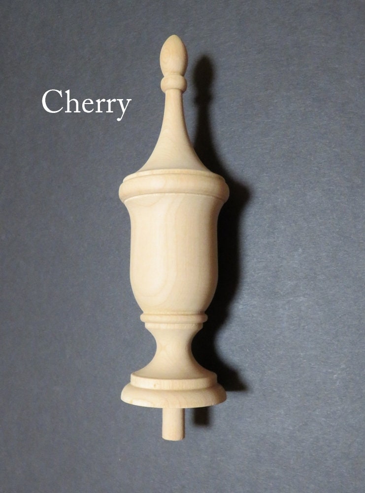 Wood Bedpost Finial 6 1/4 H X 2 W X 1 3/4 BASE. Choice: Red Oak, Hard ...