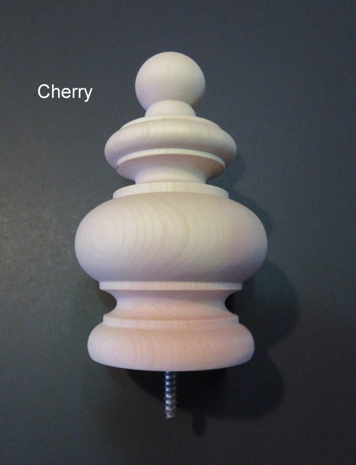 Large Wood Finial Bedpost Newel. 5 1/2 H X 3 3/4 W X 2 3/4 Base. Choice ...