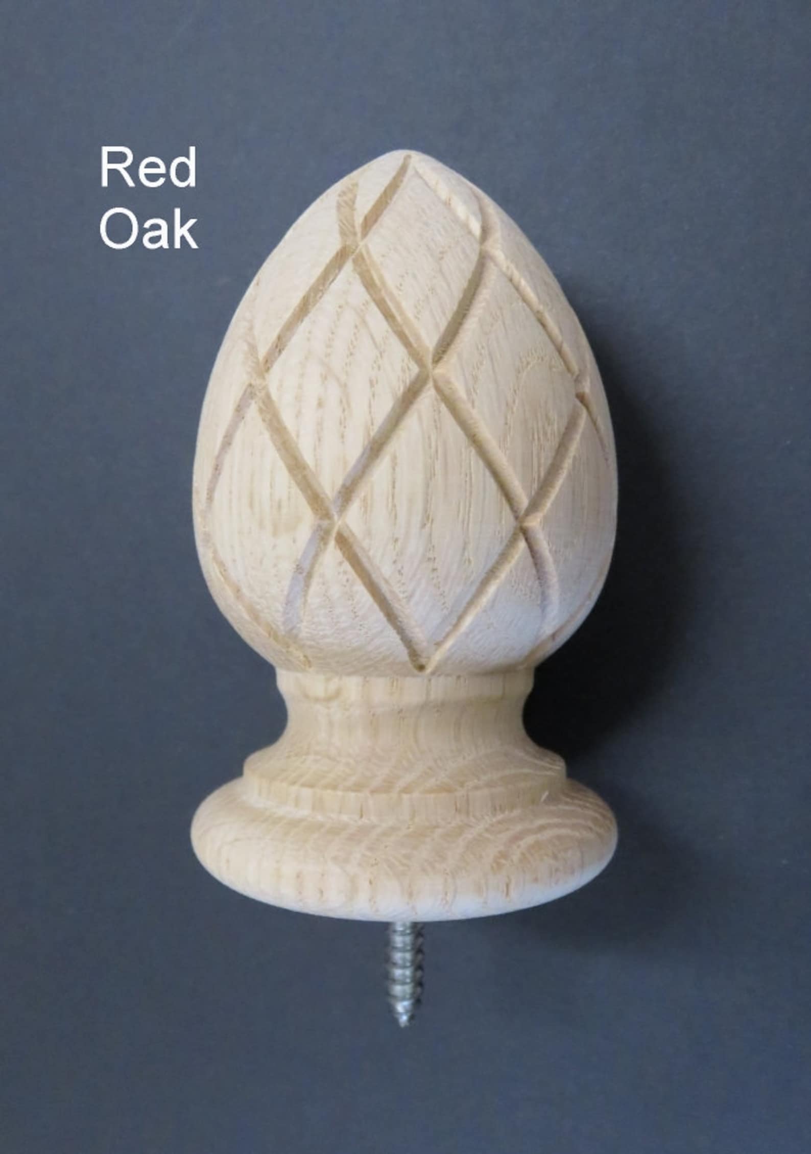 Gorgeous Pineapple Wood Bed or Post Finial. Choice: Red Oak, Cherry ...