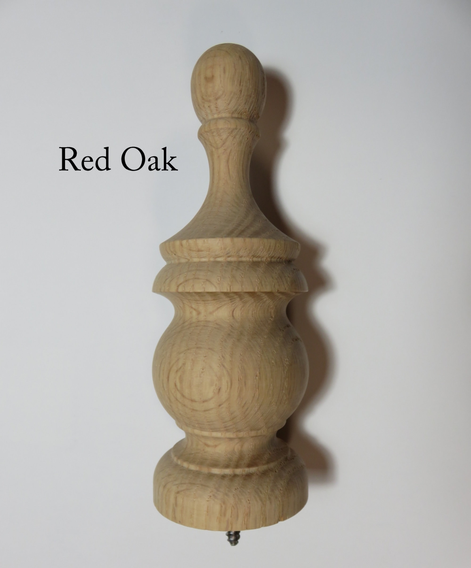 Wood Bedpost or Furniture Finial 7-1/2 High X 2-5/8 Wide X 2-5/8 BASE. Available in Red Oak Hard ...