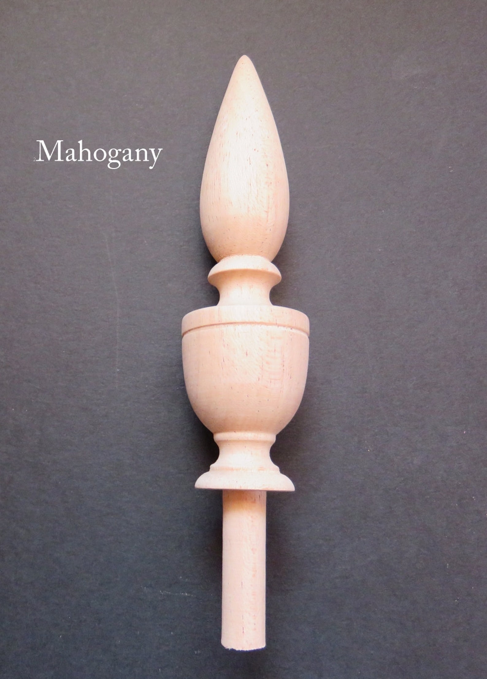 Wood Finial. Pencil Post, Rice Bed or Canopy Style Beds. 5 H X 1 1/4 W ...