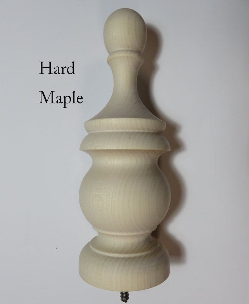 Wood Bedpost or Furniture Finial 7-1/2 High X 2-5/8 Wide X 2-5/8 BASE ...