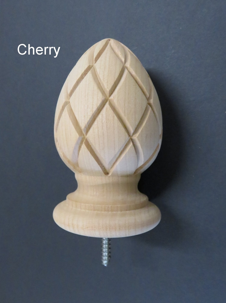 Gorgeous Pineapple Wood Bed or Post Finial. Choice: Red Oak, Cherry ...