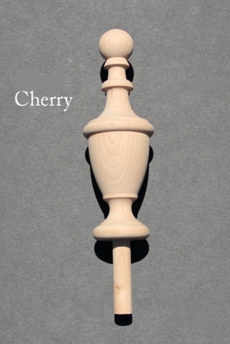 Wood Finial Bedpost 6H X 1 7/8W X 1 1/4 BASE. Choice: Red Oak, Hard ...