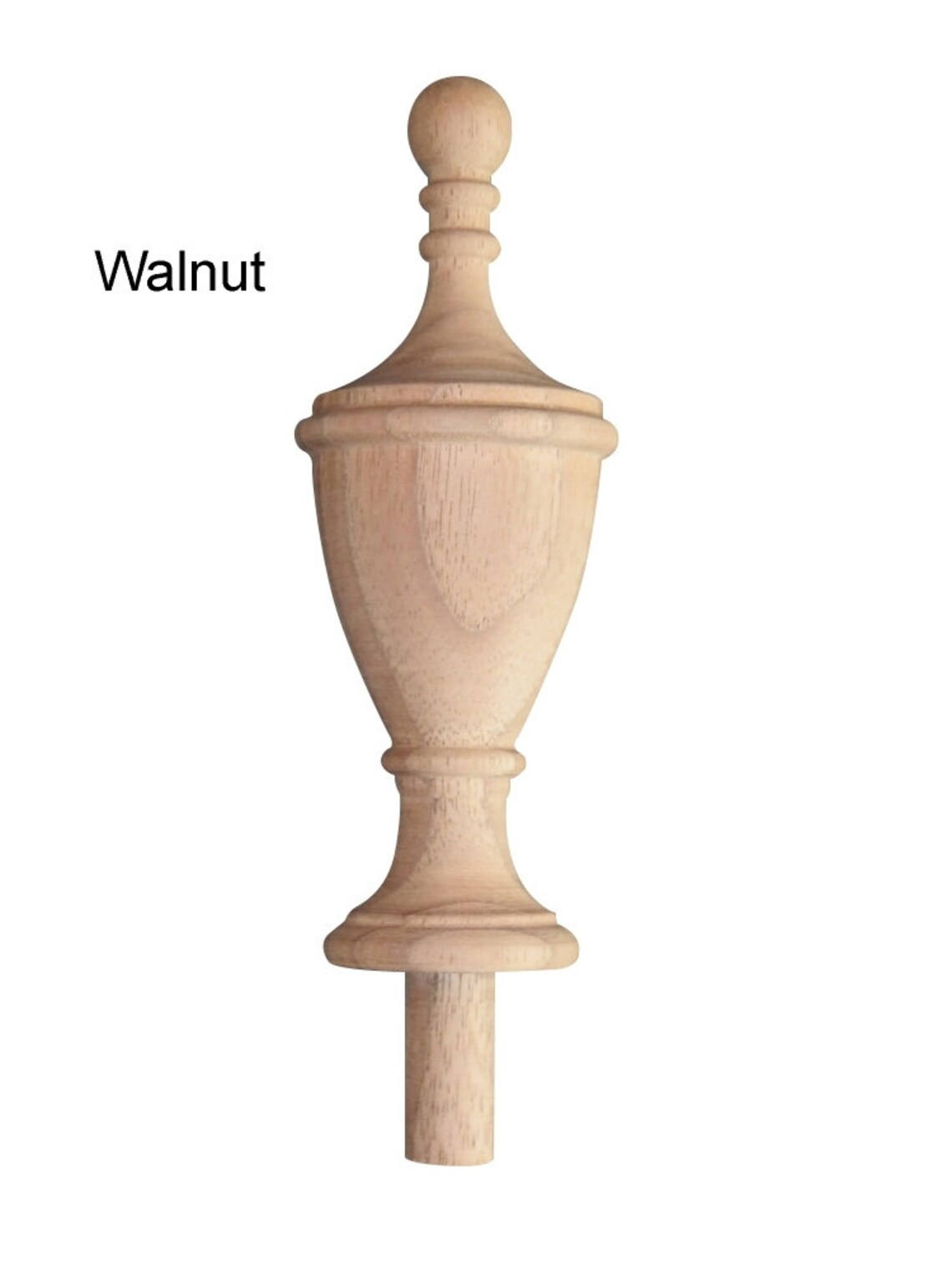 Wooden Finial Bed Post. 4 3/4 H X 1 3/4 W X 1 3/16 Base. Choice Red Oak ...