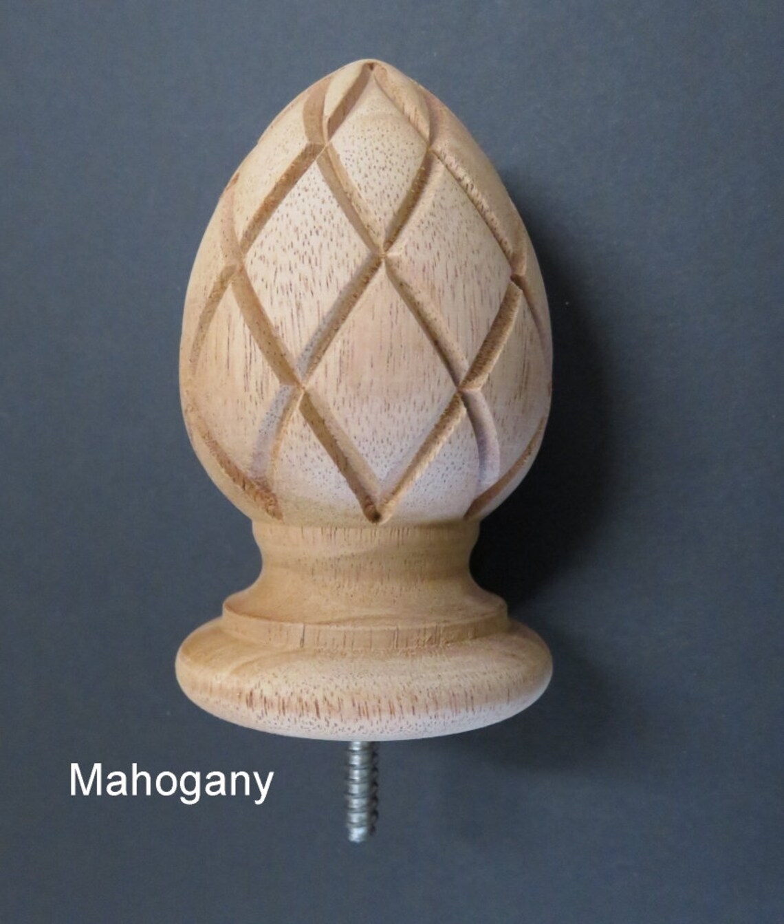 Gorgeous Pineapple Wood Bed or Post Finial. Choice: Red Oak, Cherry ...