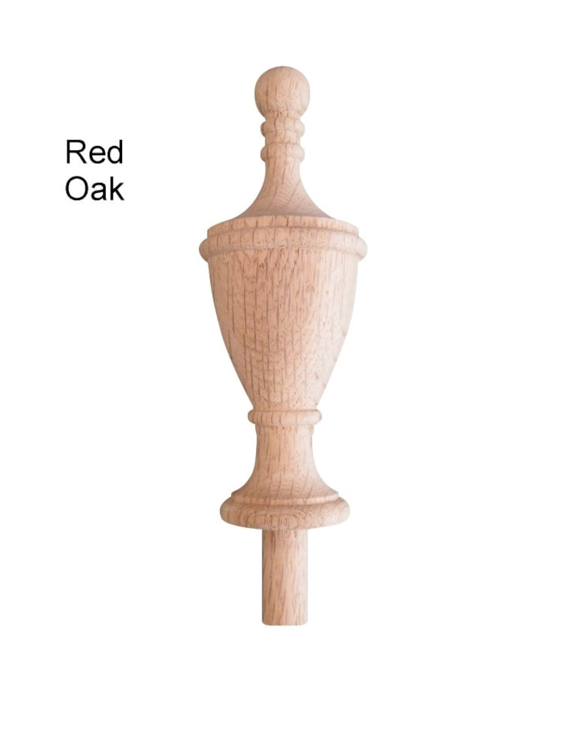 Wooden Finial Bed Post. 4 3/4 H X 1 3/4 W X 1 3/16 Base. Choice Red Oak ...