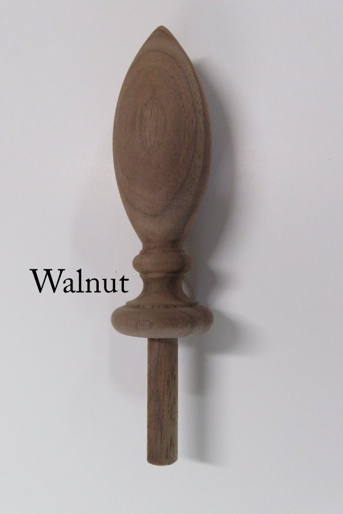 Wood Canopy Bedpost Finial 5 X 1.5 X 1.5 Choice: Red Oak, Hard Maple ...