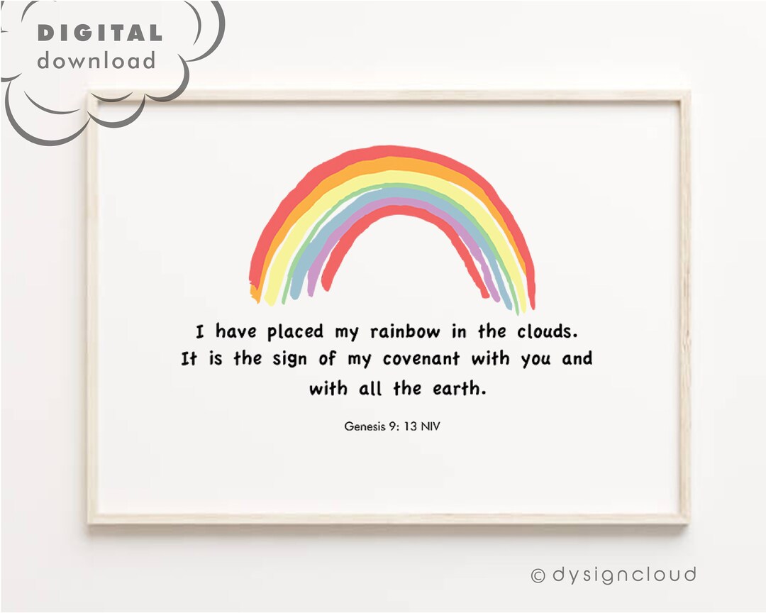 Bible Verse,wall Art,scripture Poster,bible Printable, Genesis 9:13, I ...