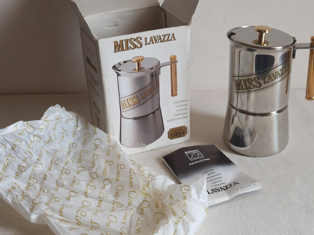 Miss Lavazza, 4 Cup Italian Stovetop Moka Pot, 1980s Vintage Designer ...
