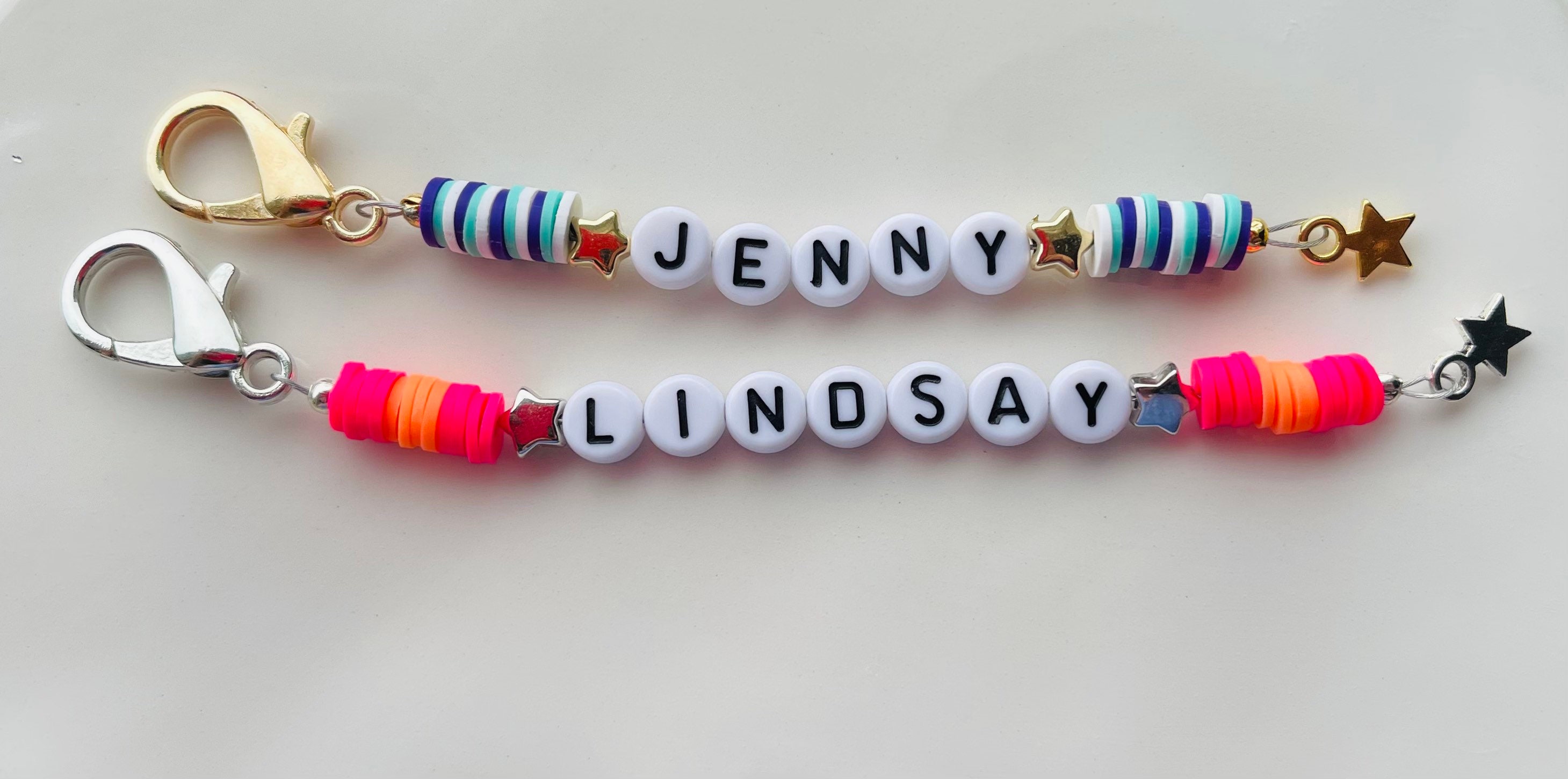 Custom Beaded Name Keychain, Personalized Keychain, Backpack Charm ...