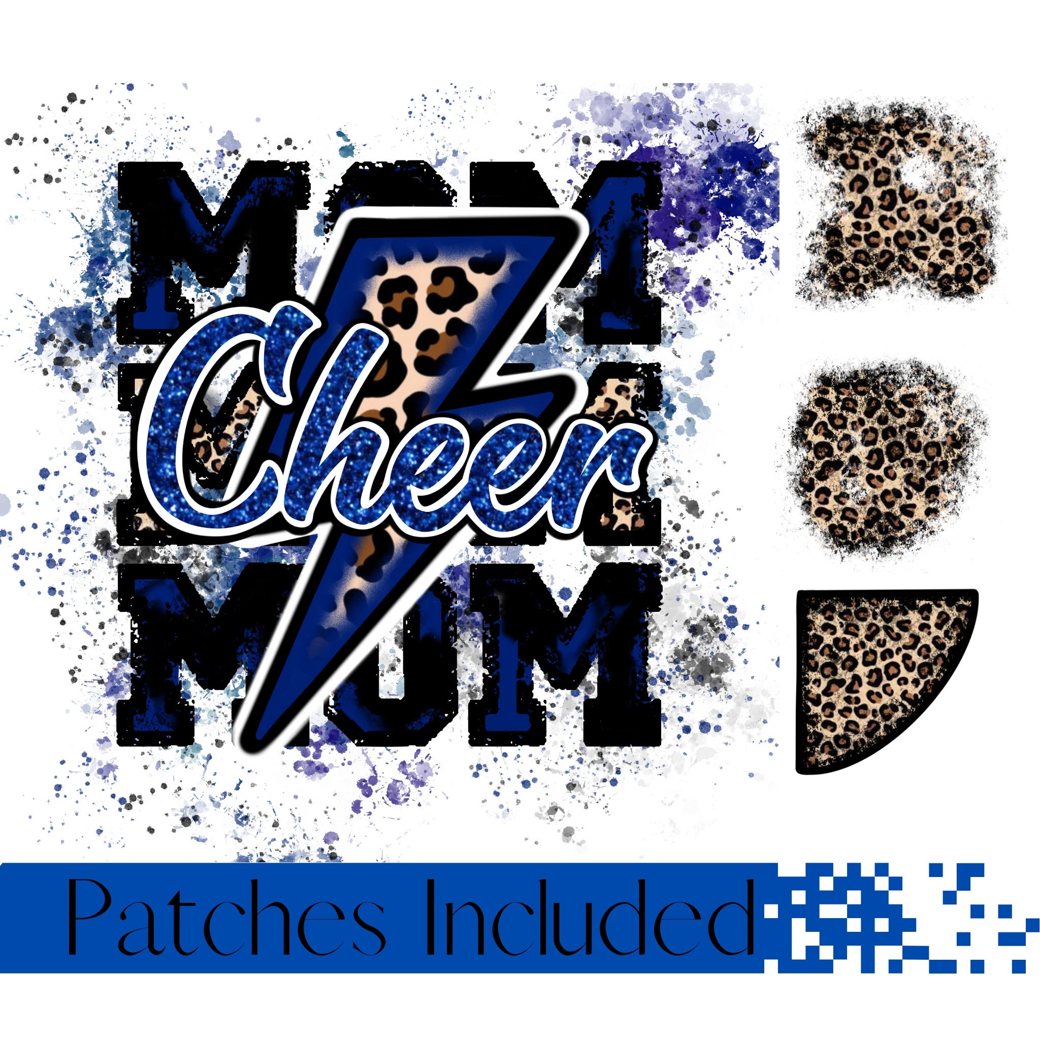 Cheer Mom PNG Image| Royal Blue Leopard Letters Cheer Design ...