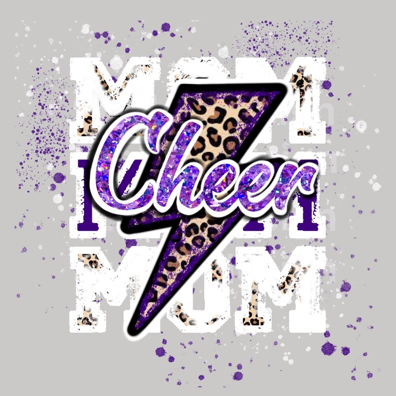 Cheer Mom Purple PNG, Cheerleading, Mom, Leopard Sublimation Design ...